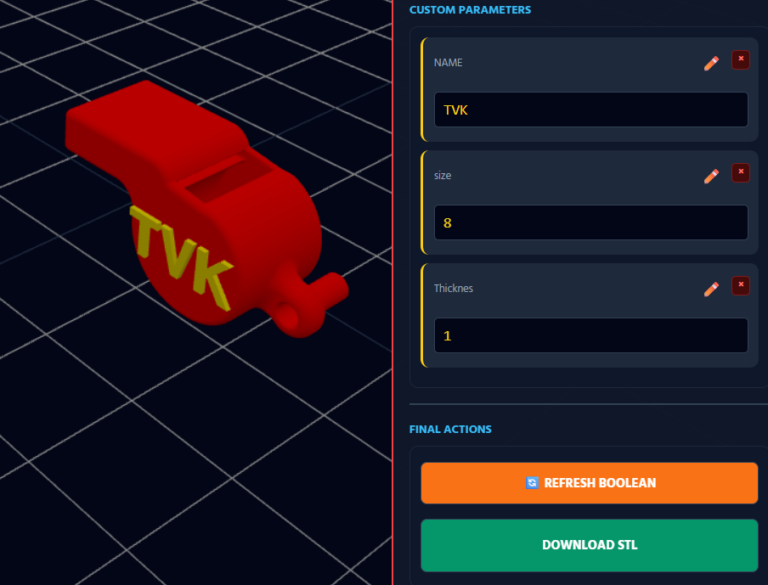 001 TVK Whistle 3D Design STL File Template – my 3D Gifts